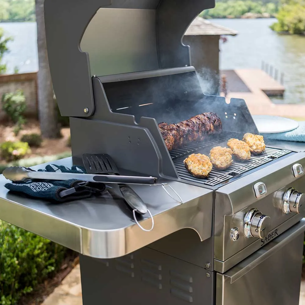 Saber Grills Cast Stainless 330 20-Inch 2-Burner Freestanding Infrared ...